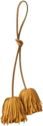 Malababa Femme, Sacs, Jaune, Taille: ONE Size Breloque Pompon en Cuir