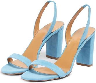 Generic Sandales à Talons Hauts épais pour Femmes, Simples à Bout Ouvert à Lacets Arrière Sandales de Fête Décontractées à Talons Carrés pour Soirées Nuptiale