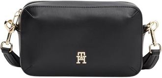 Tommy Hilfiger Sac &agrave; Bandouli&egrave;re Sac Femme Chic Flap Crossover Petit, Noir (Black), Taille Unique