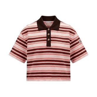 Moncler Gestreiftes Poloshirt - - Tops - Herren - Rosa - M