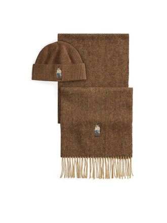 Polo Ralph Lauren Set Schal und M&uuml;tze 449P20309001 Braun