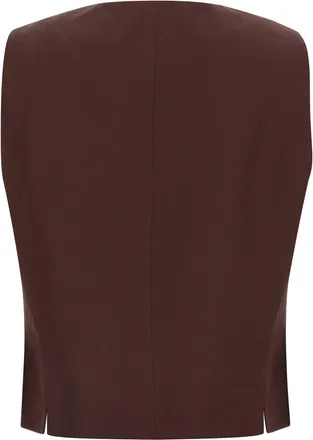 Alberto Biani Viscose and Linen Blend Vest - Burgundy
