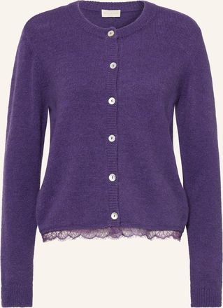 Milano Milano Italy Strickjacke Mit Spitze lila