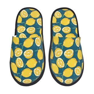 Generic Pantoufle Maison Imprim&eacute; Citrons Chaudes Pantoufles Portative Chaussons Maison Antid&eacute;rapantes Hiver Chaussures Chaudes Pour H&ocirc;tels Chambre Salon L