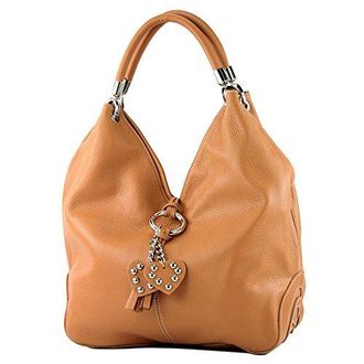 modamoda.de 330 Sac &agrave; bandouli&egrave;re en cuir nappa et daim pour femme Fabriqu&eacute; &agrave; la main en Italie, Camel2021, L