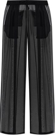 Dolce & Gabbana Femme, Pantalons, Noir, Taille: 36 FR Silk Pantalons