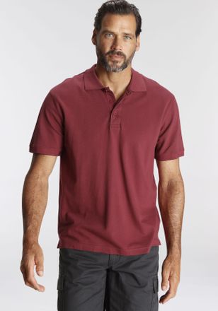 Man's World Poloshirt MANS WORLD, Herren, Gr. 60/62 (XXL), rot (weinrot), Piqu&eacute;, Obermaterial: 100% Baumwolle, unifarben, Basic, regular fit, Rundhals, Flachstric