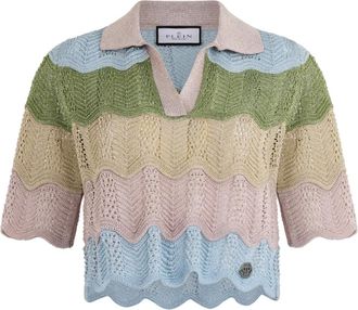 Philipp Plein Femme, Pulls, Multicolore, Taille: 40 FR T-shirt Polo Tricot Color Wave