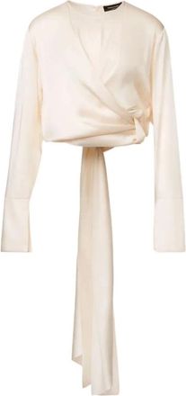 Fabiana Filippi Femme, Blouses et Chemises, Beige, Taille: 36 FR Chemisier en Soie Blanc Design