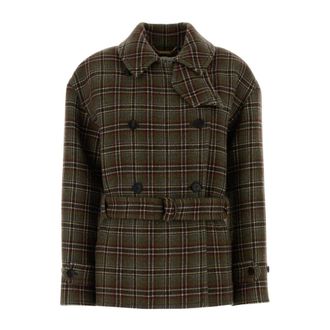 Chlo&eacute; Karierter Wollblazer - - Jackets - Damen - Gr&uuml;n - XS