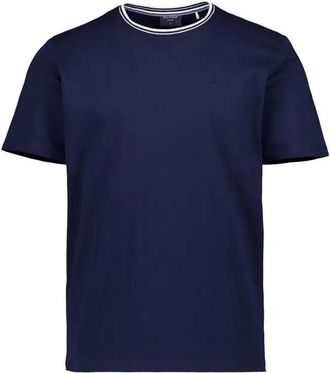 Olymp Herren T-Shirt blau Baumwolle-Leinen