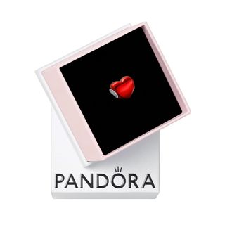 Pandora Moments Rotes Metallic-Herz Charm aus Sterling Silber, Kompatibel Moments Armb&auml;nder, 793337C02