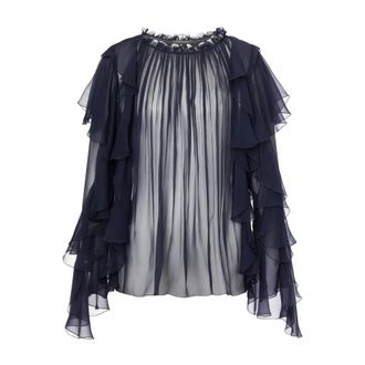 Alberta Ferretti Camicia - - Blouses & Shirts - Damen - Blau - XL