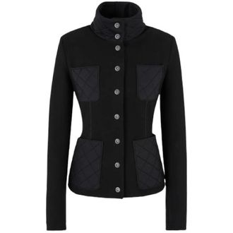Giorgio Armani Einreihige Jacke aus Viskose-Jersey - - Jackets - Damen - Schwarzk - L