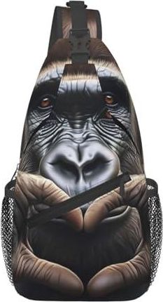 Generic Charmant sac &agrave; bandouli&egrave;re Gorilla Love en toile pour homme