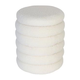 Relaxdays Hocker mit Stauraum, Teddystoff, H x D: 44 x 37 cm, Boucl&eacute; M&ouml;bel Flur, Boho, Schminktischstuhl Skandi, wei&szlig;