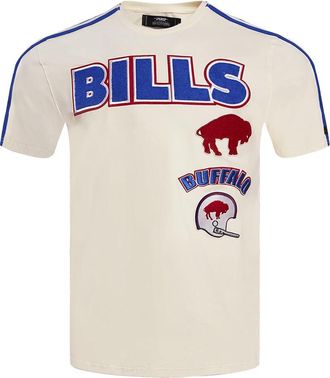 Pro Standard Mens NFL Los Angeles Rams Retro Classics Taping Tee Eggshell/Royal Blue XL