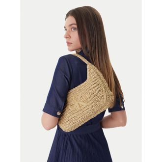 Calvin Klein Handtasche Calvin Klein Bold Ck Raffia Sm Shoulder Bag LV04F3449G Braun