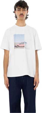 Arte Homme, Tops, Blanc, Taille: 2XL Distorted Photo Tee