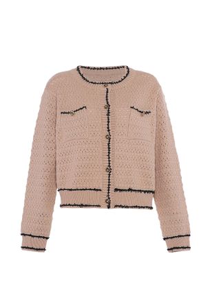Faina Strickjacke Damen beige/schwarz