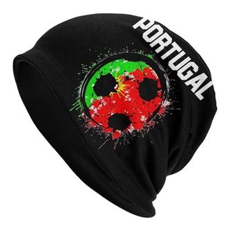 Generic Bonnet en Tricot Drapeau De Football Portugais Confortable Beanie Tricoté Respirant Chapeau pour Sports Course Homme