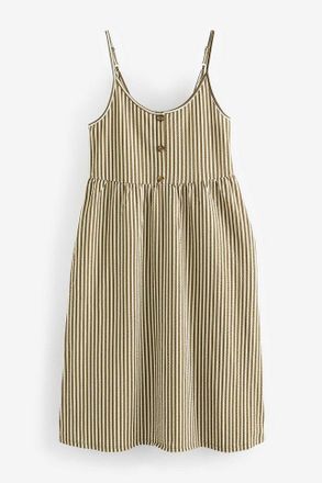 Next Tr&auml;gerkleid Sommerkleid aus Baumwolle mit Tr&auml;gern und Kn&ouml;pfen (1-tlg)