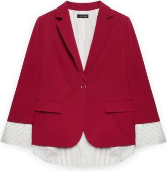 Fiorella Rubino Femme, Vestes, Rouge, Taille: 52 FR Blazer avec manchette amovible effet chemise