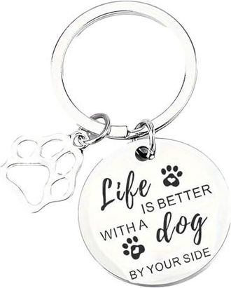Generic Porte-cl&eacute;s Dog Mom pour femme - Pendentif amoureux des animaux de compagnie de 6 cm, adorable breloque chiot, accessoire grav&eacute; au coeur | Cadeau &eacute;l&eacute;ga