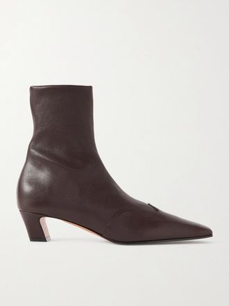 Khaite Bottines En Cuir Nevada - Marron