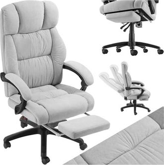 TecTake TecTake Chaise de Bureau Ergonomique avec Repose-Pieds, Fauteuil de Bureau Rembourrage &eacute;pais et Rev&ecirc;tement en Velours, Chaise Ergonomique pivotante &agrave; 