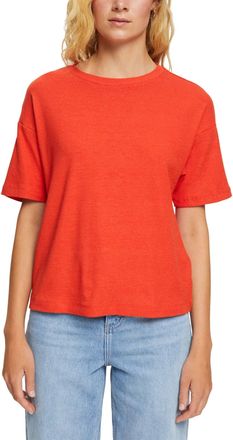 Esprit Damen 072EE1K346 T-Shirt, 635/ORANGE RED, M