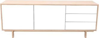 Miliboo Buffet scandinave Bois et Blanc 2 Portes 3 tiroirs L195 cm SID
