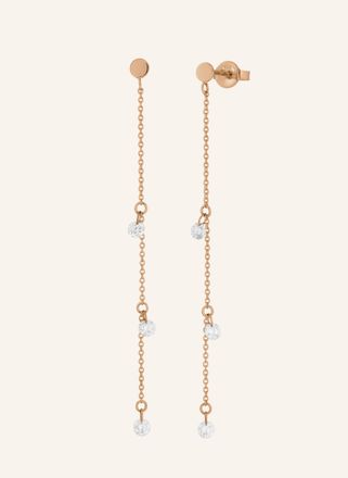 Leaf Ohrh&auml;nger Pure Chain Aus 18 Karat Ros&eacute;bgold Mit Diamanten rosegold