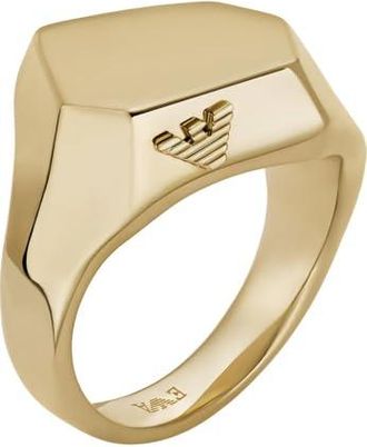 Emporio Armani EGS31967108 Bague en laiton doré pour femme, Laiton, Aucune pierre précieuse