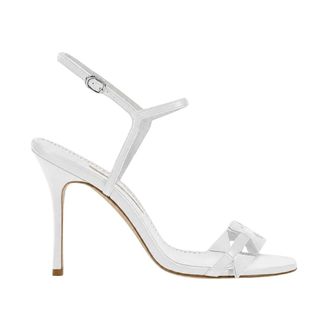 Manolo Blahnik Femme, Chaussures, Blanc, Taille: 39 1/2 EU Cigaura 105 Stiletto Sandales