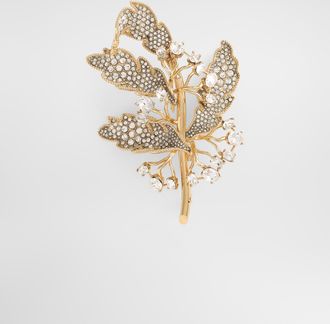 Dolce & Gabbana Brosche Mit Blattmotiv - Mann Bijoux Gold Metall Pz