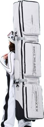 Generic Skitasche Mit Rollen - Flugreise-Snowboardtaschen Gepolsterte Snowboardtasche Passend F&uuml;r Ski Und Skischuhe, Bietet Platz F&uuml;r 2 Paar Ski,Grau