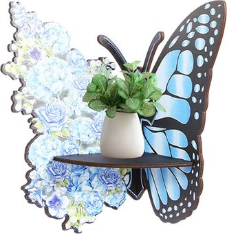 Generic Wandmontiertes Eckregal - schwebende Eckregale aus Holz für Aufbewahrung und Präsentation | Rustikales Wandregal mit Skulptur für die Organisation Ihr