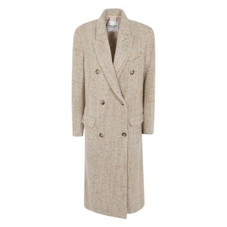 Isabel Marant Pilda Langer Zweireihiger Mantel - - Coats - Damen - Beige - XS