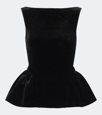 Roland Mouret Top p&eacute;plum en velours