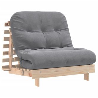 vidaXL Futon Schlafsofa mit Matratze 80x206x11 cm Massivholz Kiefer Vidaxl
