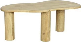 Byliving Couchtisch Ethan/Tischplatte und Gestell in naturfarben (Akazie) oder schwarz/Wohnzimmertisch/Beistelltisch/Ma&szlig;e: B 110, H 45, T 55 cm (Akazie (naturf