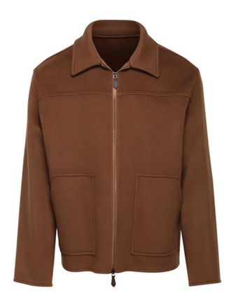 Isaia collared zip jacket - Braun