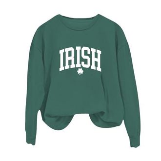 Generic Sweat à capuche à manches longues pour femme pour la Saint-Patrick - Motif trèfle vert - Pull décontracté tendance - Cadeaux de vacances, 2-vert, XXL