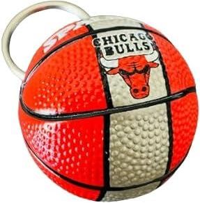 Generico Boule porte-clés compatible avec NBA Bulls couleur orange et argent Basket Gadget accessoires idée cadeau homme femme enfant pendentif créatif 3D, ora
