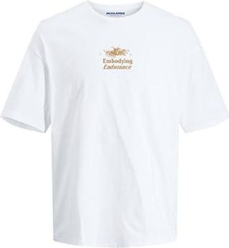 Jack & Jones Jorbradley Endurance Tee SS C.N Stmss25 T-Shirt, Blanc &eacute;clatant., S