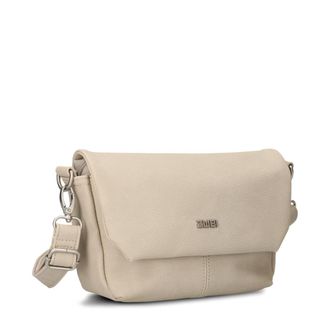 zwei Damen Handtasche Mademoiselle.M M40 kleine Umh&auml;ngetasche 1 Liter breite Crossbody-Bag mit Magnetklappe & Rei&szlig;verschluss klassisch-elegant (nubuk-linen