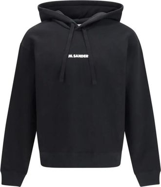 Jil Sander Sweat &agrave; capuche en coton avec logo - Homme - Sweatshirts et sweats &agrave; capuche - Noir - Taille: L