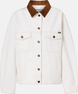 Prada Jeansjacke mit Veloursleder