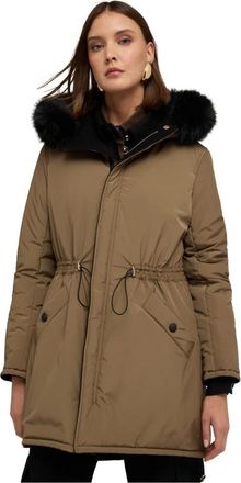 Motivi Femme, Vestes, Vert, Taille: 42 FR Veste R&eacute;versible &agrave; Capuche et Fermeture &Eacute;clair avec Garnissage en Duvet